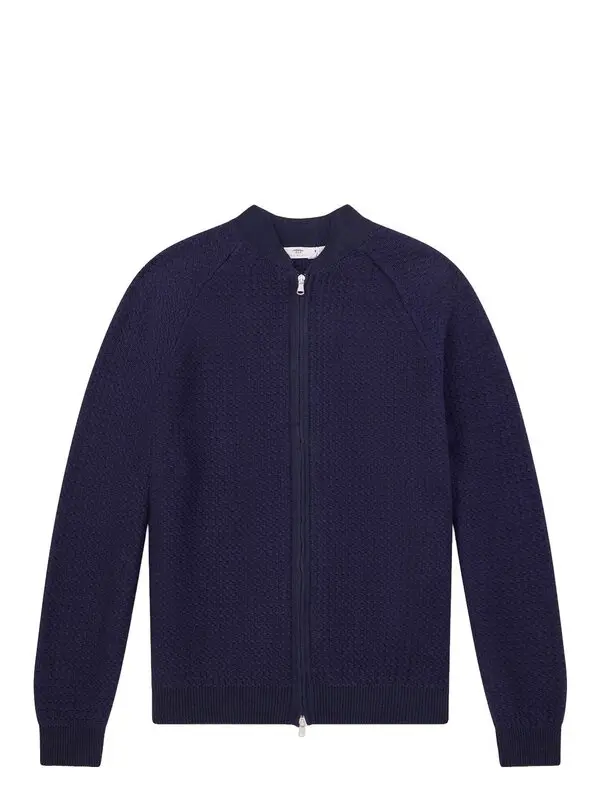 Inis Meáin Tonnta Merino Wool-blend Bomber Jacket - Blue