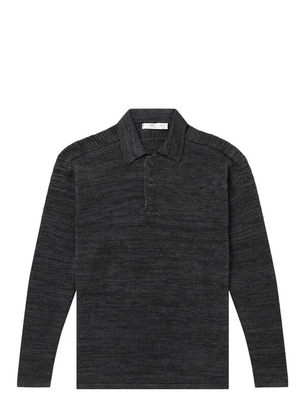 Inis Meáin Honda 50 Linen Polo Shirt - Gray