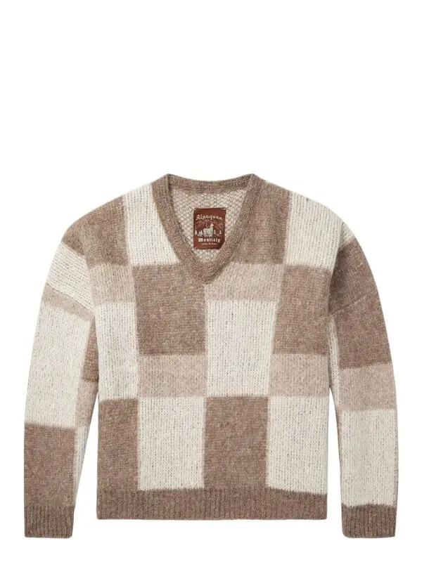 MONITALY Santa Monica Jacquard-knit Alpaca-blend Sweater - Brown