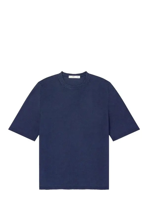 Inis Meáin Linen And Cotton-blend T-shirt - Blue