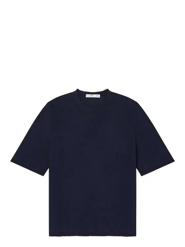 Inis Meáin Linen And Cotton-blend T-shirt - Navy