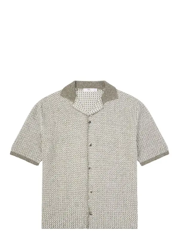 Inis Meáin Tonnta Camp-collar Linen, Cotton And Cashmere-blend Shirt - Green
