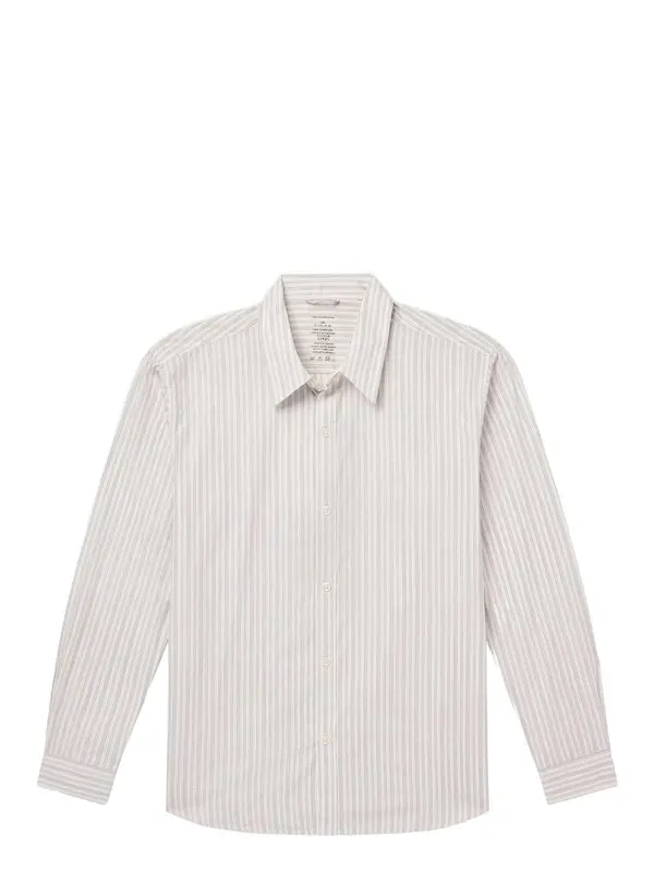 MFPEN Evening Striped Cotton-poplin Shirt - Ecru