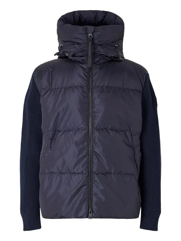 Canada Goose Hybridge® Wool And Quilted Shell Hooded Down Jacket - Blue