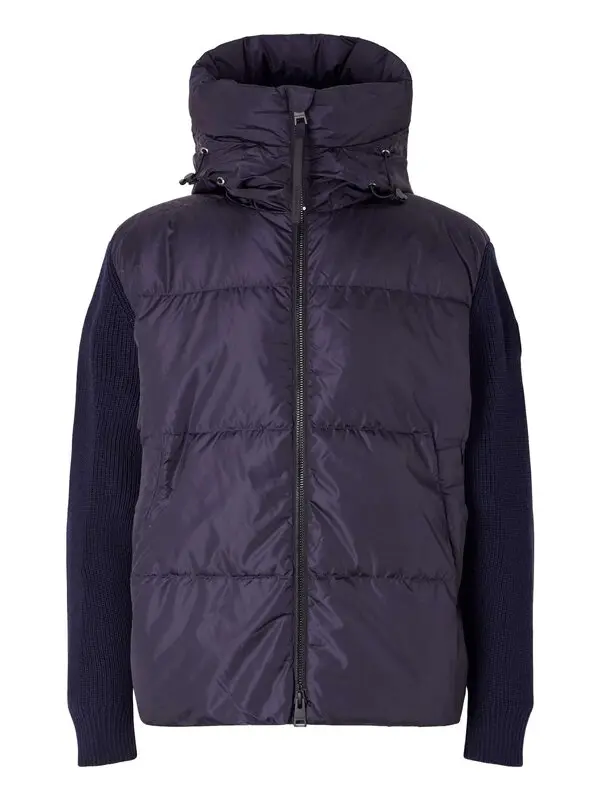 Canada Goose Hybridge® Wool And Quilted Shell Hooded Down Jacket - Navy