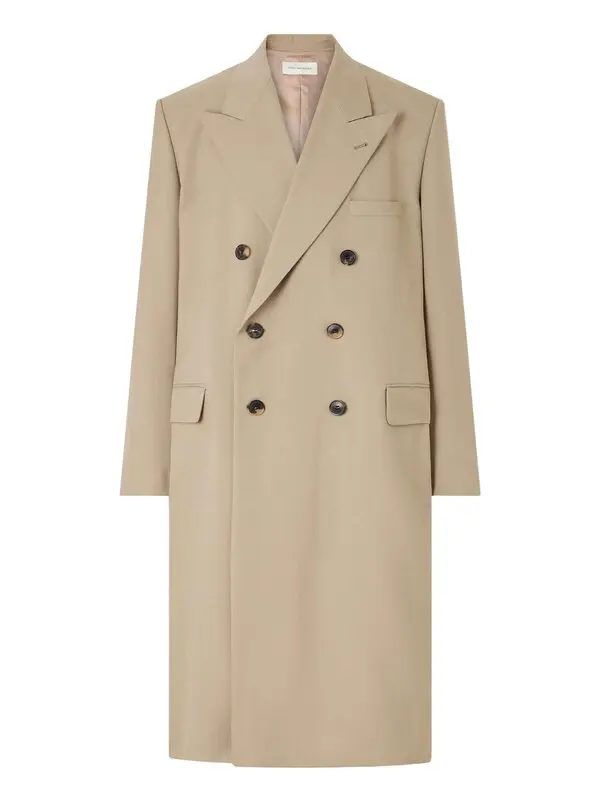 Dries Van Noten Wool And Mohair-blend Twill Coat - Beige