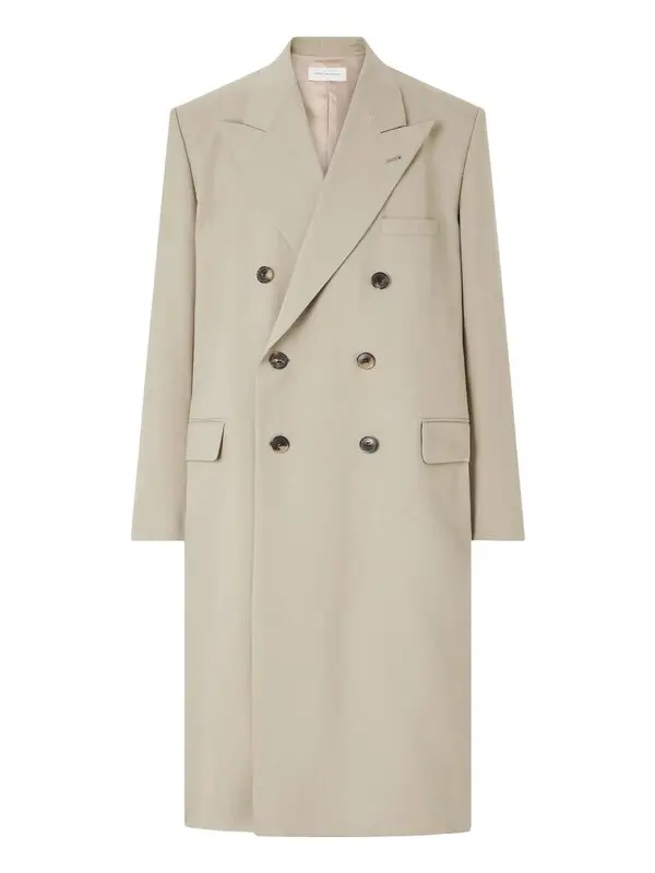 Dries Van Noten Wool And Mohair-blend Twill Coat - Neutrals