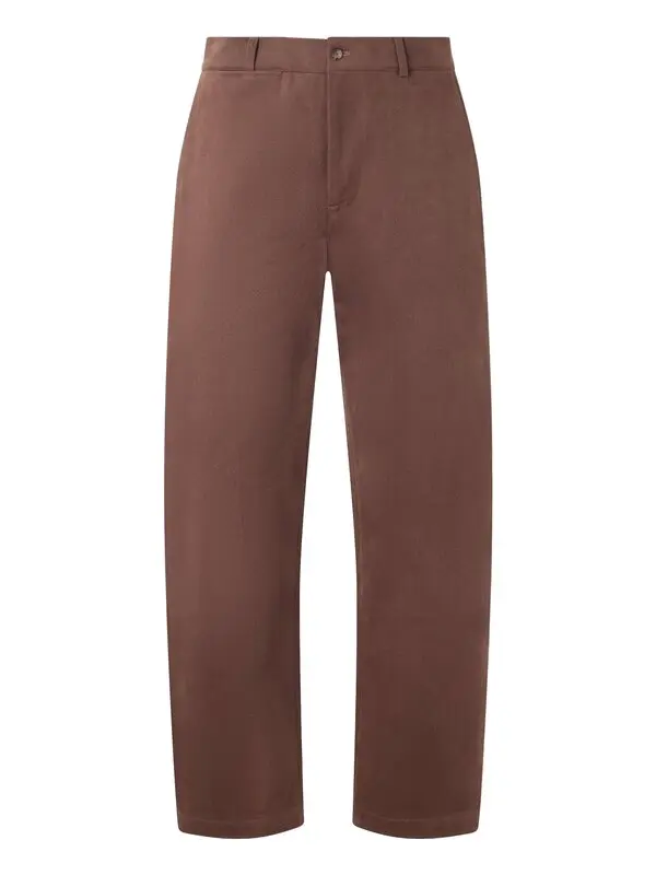 De Bonne Facture Straight-leg Cotton-twill Trousers - Brown