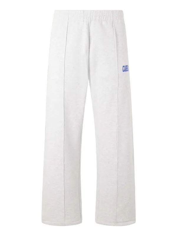 Carhartt Work In Progress Straight-leg Cotton-jersey Sweatpants With Logo Print - Gray