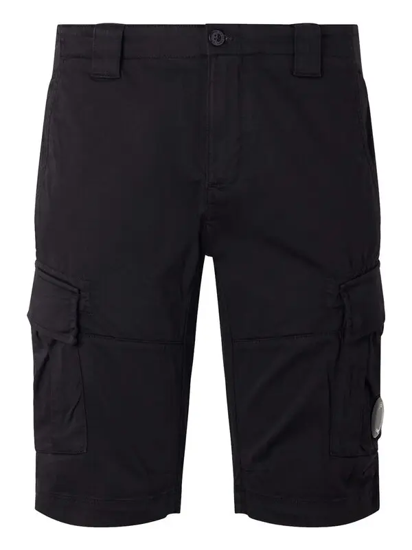 C.P. COMPANY Straight-leg Cotton-blend Cargo Shorts - Black