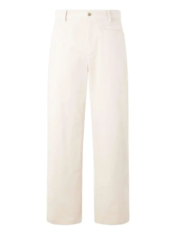 De Bonne Facture Gardia Wide-leg Cotton-corduroy Trousers - Ivory