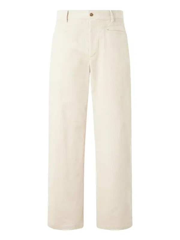 De Bonne Facture Gardia Wide-leg Cotton-corduroy Trousers - Neutrals
