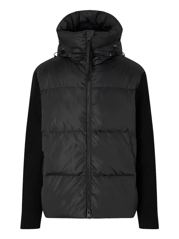 Canada Goose Hybridge® Wool And Quilted Shell Hooded Down Jacket - Black