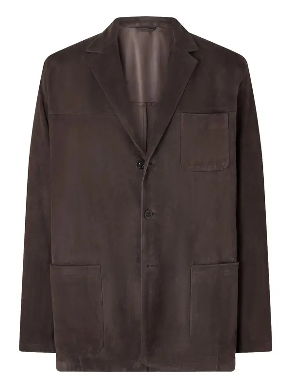 Boglioli Suede Button-down Jacket - Brown