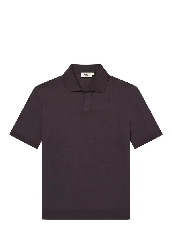 Altea Pierre Lyocell And Cotton-blend Polo Shirt - Brown