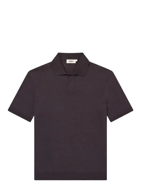 Altea Pierre Lyocell And Cotton-blend Polo Shirt - Brown