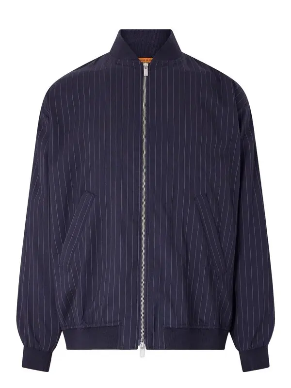 Barena Venezia Gabier Fulgor Striped Wool-blend Bomber Jacket - Blue