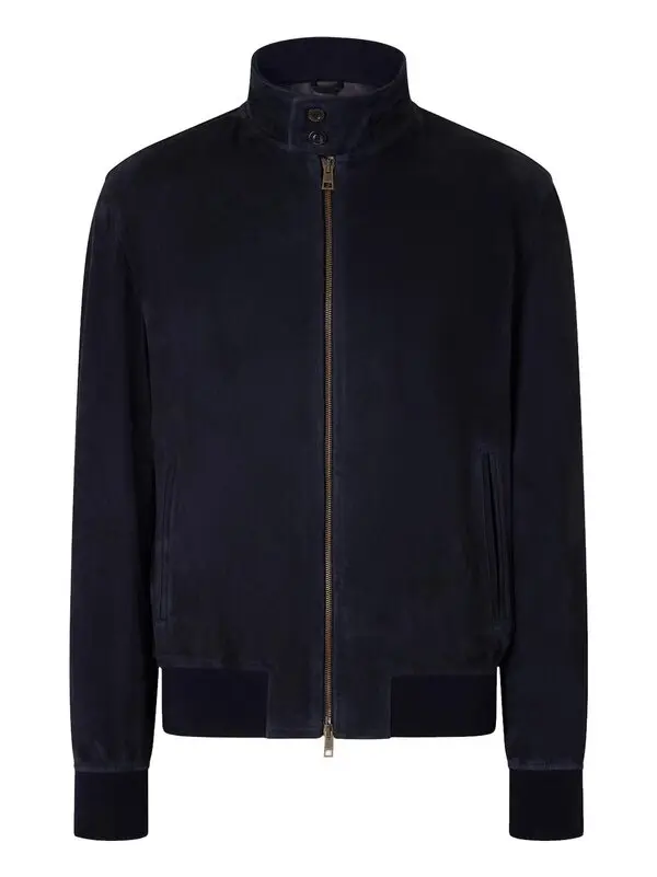Boglioli Suede Bomber Jacket - Blue