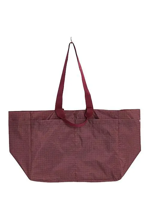HAY Grid Medium Weekend Woven Tote Bag - Burgundy