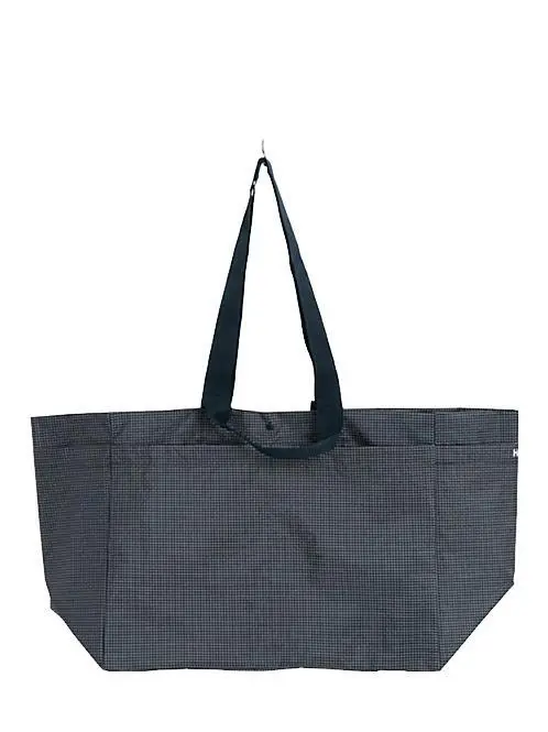 HAY Grid Medium Weekend Woven Tote Bag - Dark Blue