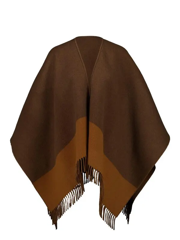 Gucci Dark And Light Wool Cashmere Cape - Brown