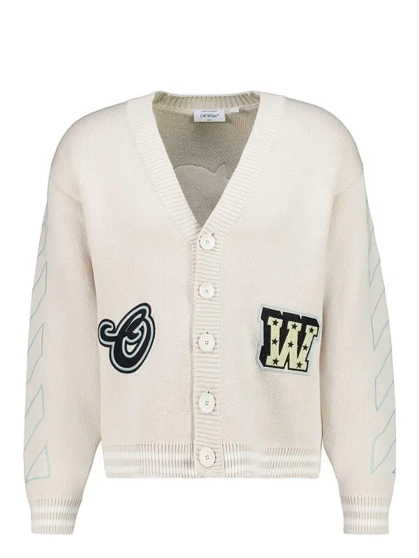 Off-White Star Varsity Knit Cardigan - Cream