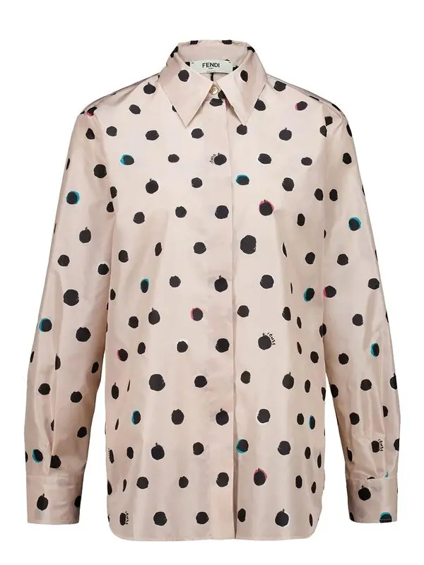 Fendi Mou Dots Printed Long-sleeve Shirt - Pink