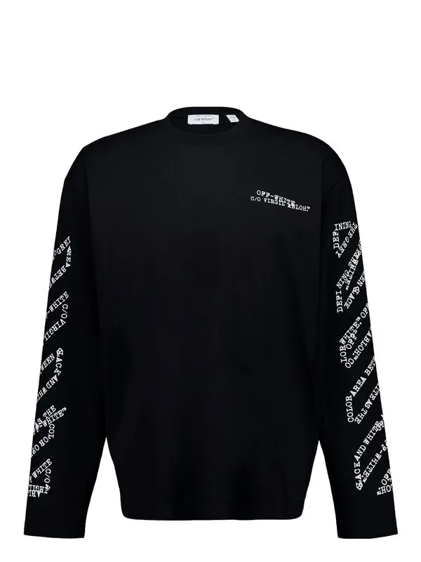Off-White Long-sleeve Type Machine Arrow Top - Black