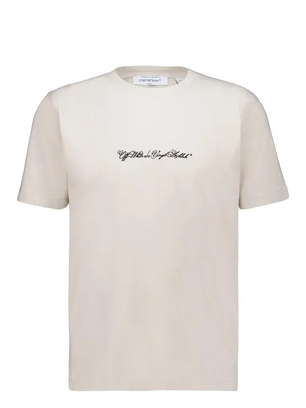 Off-White Pumice Stone Slim Fit Script Arrow T-shirt - Beige