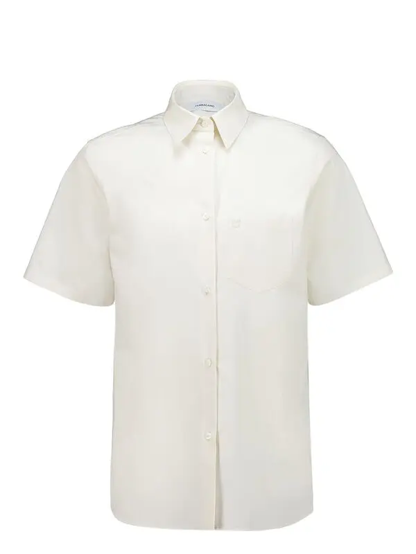 FERRAGAMO Cotton Short-sleeved Shirt - White