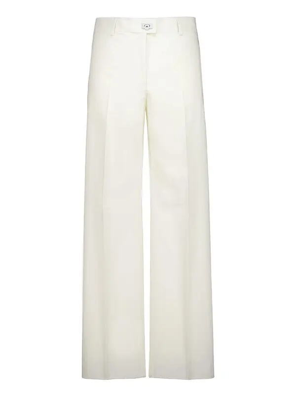 FERRAGAMO Tailored Cotton-silk Trousers - White