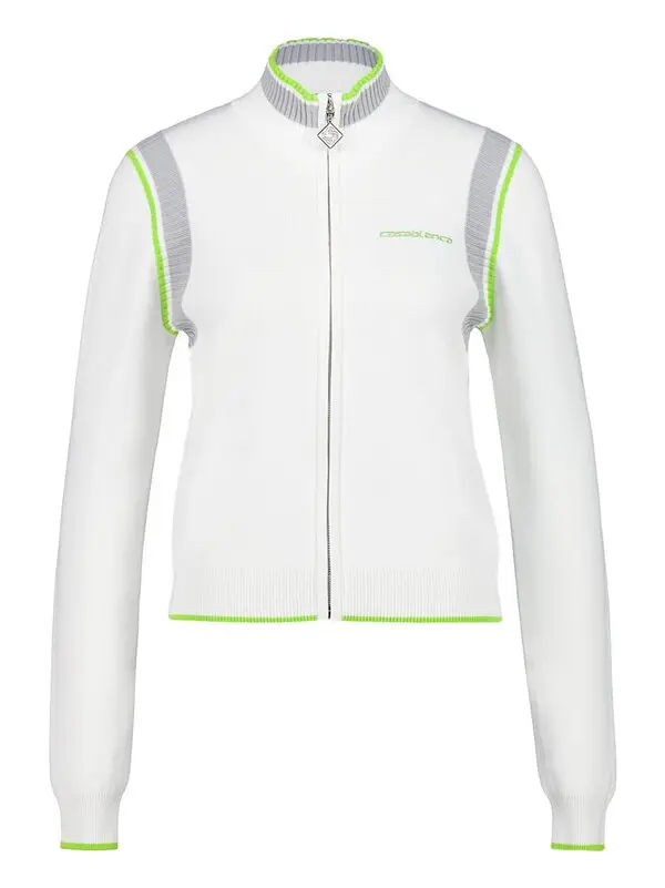 Casablanca Zip-up Jacket With Trim - White