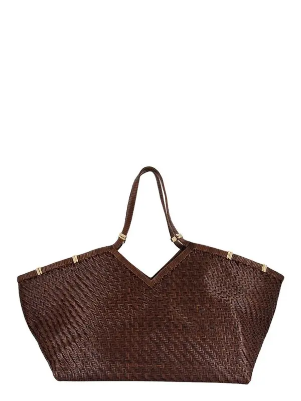 Benedetta Bruzziches Usha La Grandissima Hand-woven Buffalo Leather Bag - Brown