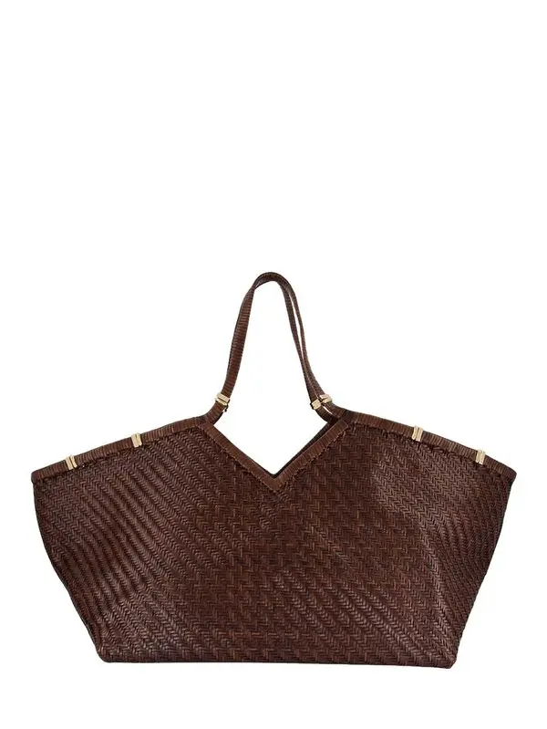 Benedetta Bruzziches Usha La Grandissima Hand-woven Buffalo Leather Bag - Brown