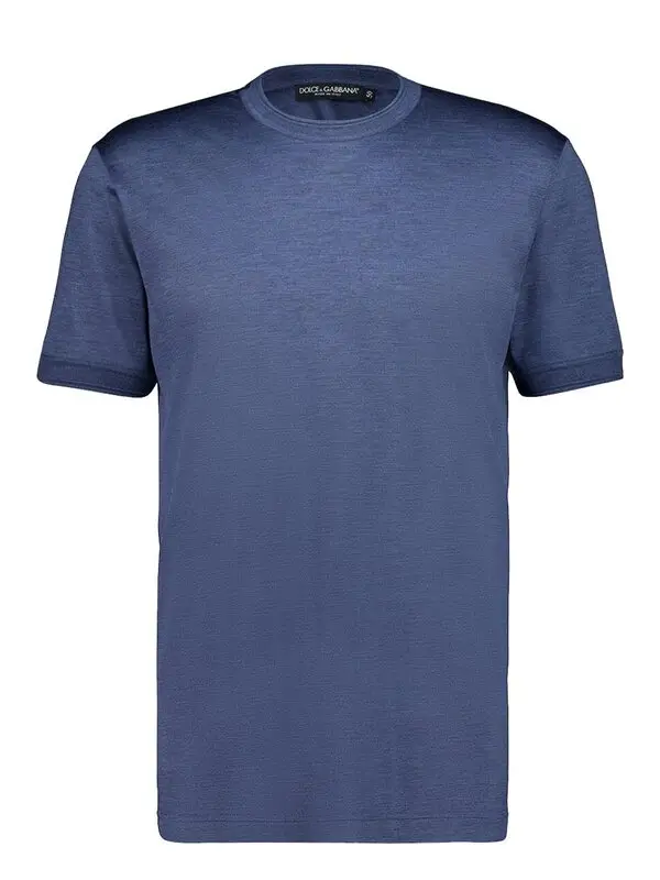 Dolce & Gabbana Melange Silk T-shirt - Blue