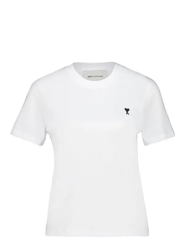 Ami Cropped De Coeur T-shirt - White