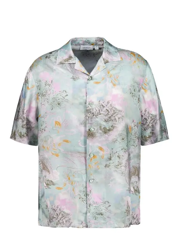 Off-White Light Printed Bowling Shirt - Multicolour