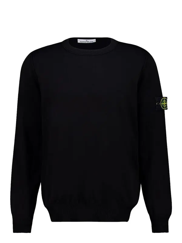 Stone Island Soft Organic Cotton Crewneck Jumper - Black