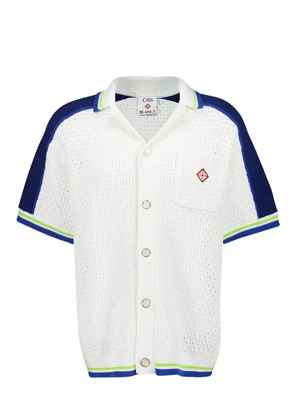 Casablanca Crochet Short-sleeve Shirt - White