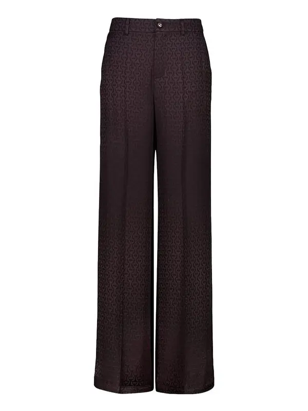 Gucci Horsebit Silk Straight-fit Trousers - Brown
