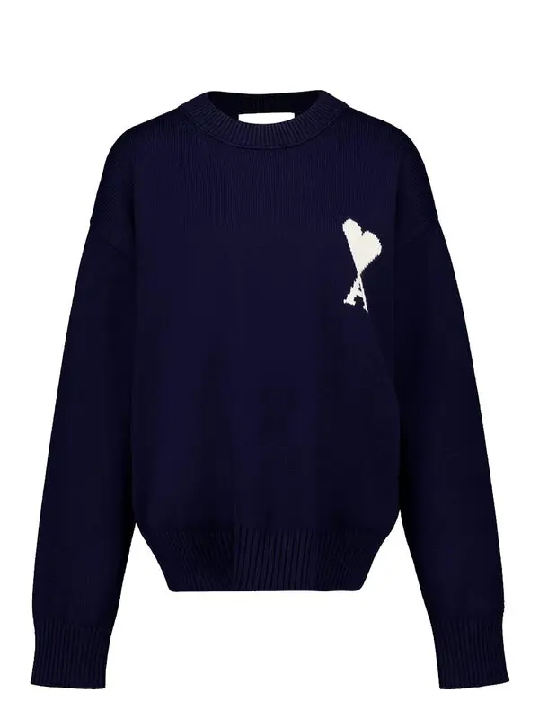 AMI Paris De Coeur Crewneck Sweater - Blue