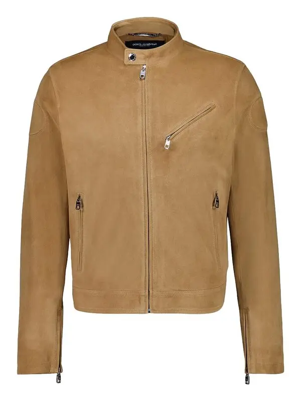 Dolce & Gabbana Lambskin Leather Jacket - Beige