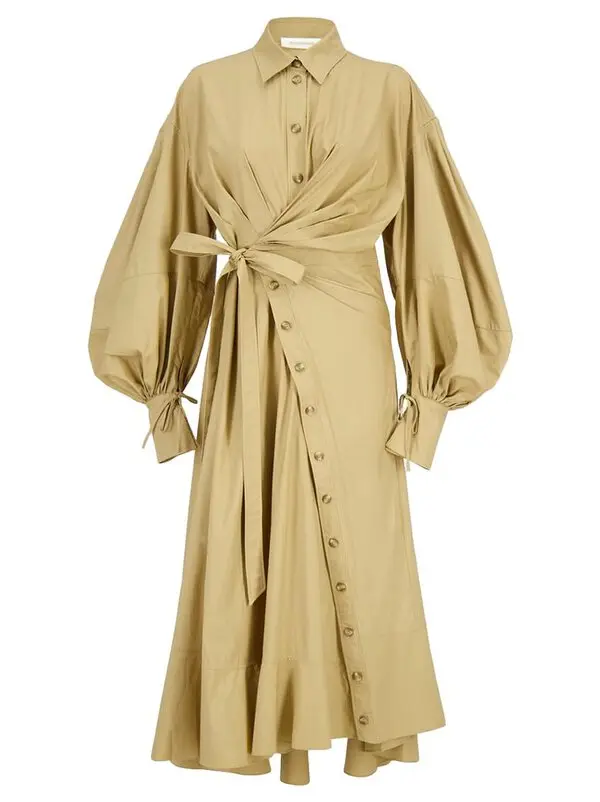 Zimmermann Rebellion Cotton Midi Dress - Beige