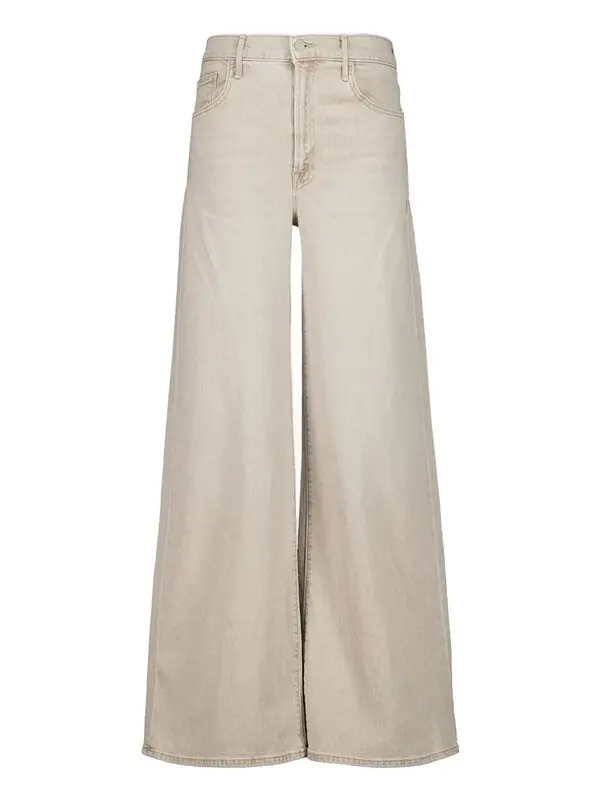 MOTHER Wide-leg Cotton Jeans - Beige