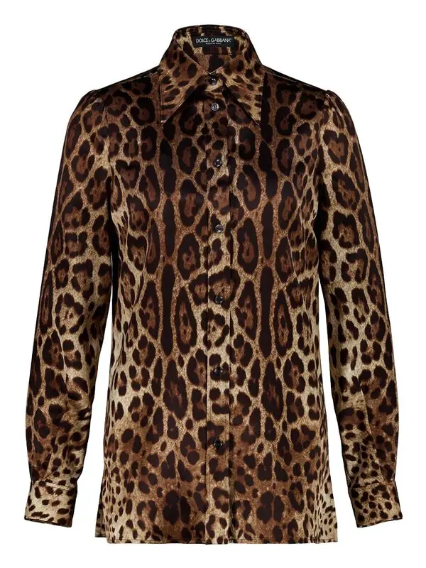 Dolce & Gabbana Leopard-print Silk Satin Shirt - Animal Print