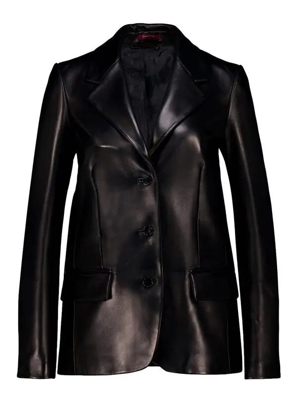 Gucci Shiny Leather Jacket - Black