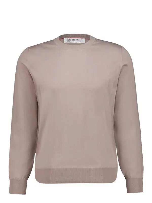 Brunello Cucinelli Lightweight Cotton Crew Neck Sweater - Brown