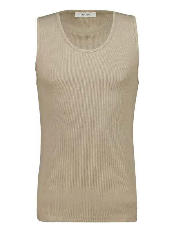 LEMAIRE Sage Ribbed Cotton Linen Tank Top - Green