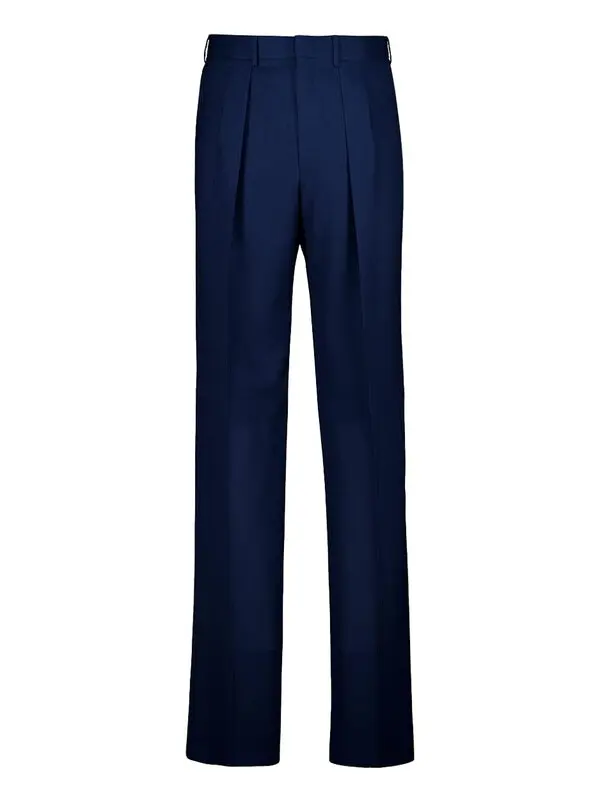 TOM FORD Wool Pleated Trousers - Blue