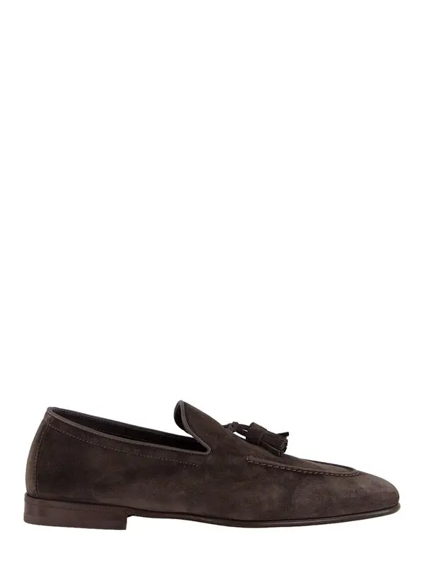 Brunello Cucinelli Suede Tassel Loafers - Brown